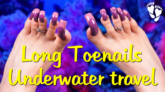 Underwater travel 🐚 Long Toenails - Lora Long Nails