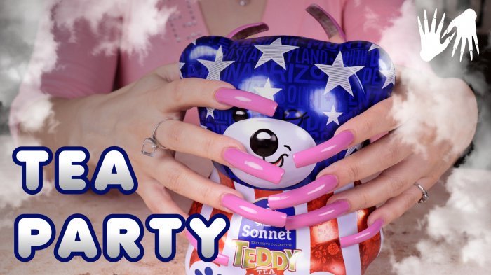 Asmr ☕ Tea Party With An 🧸 American Bear Long Nails Lora Long Nails