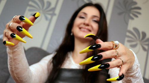 Photosession with Long Yellow French (fingernails, toenails) - Lora ...