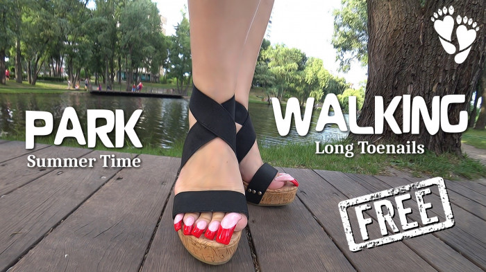 WALK IN THE PARK 🌳 VERY Long French Toenails - Lora Long Nails