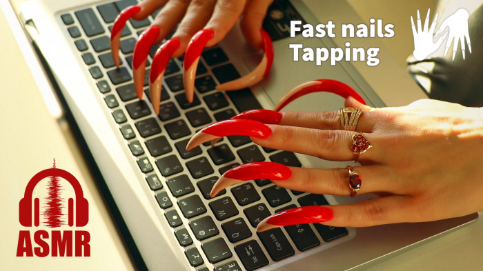 Fast tapping, asmr, long sharp nails - Lora Long Nails