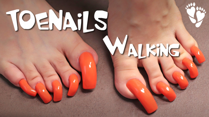 LONG TOENAILS 🧡 Knock-knock (orange) - Lora Long Nails