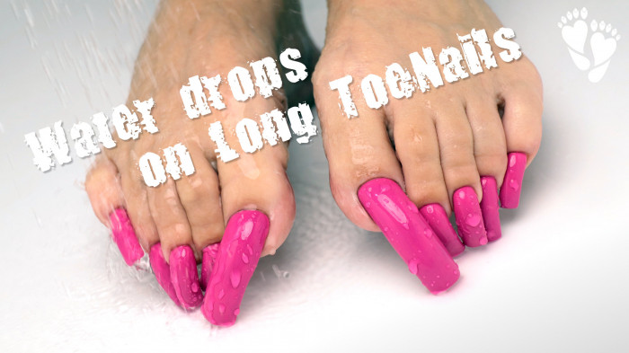 💧 Water drops on Long ToeNails - Lora Long Nails