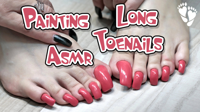 💅 Painting Long TOENAILS 🎧 ASMR - Lora Long Nails