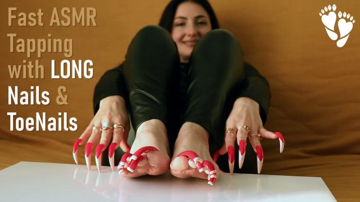 Fast TAPPING - Long NAILS & ToeNAILS - Lora Long Nails