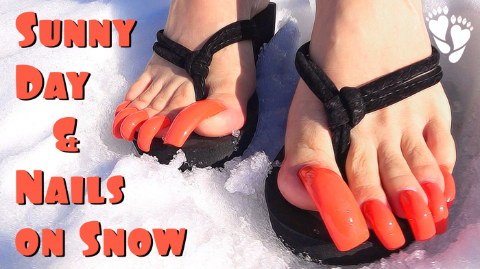 🌞 Sunny Day 🧡 Nails on Snow - Lora Long Nails