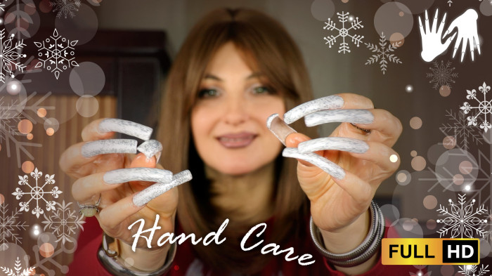 Hand Care with Long Nails - asmr, tapping - Lora Long Nails